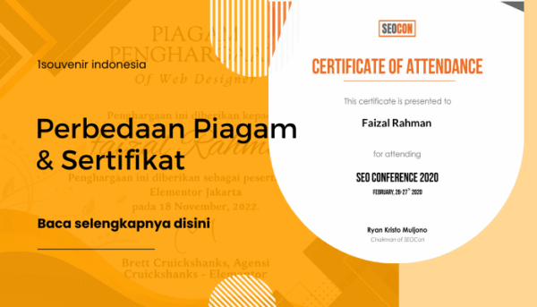 4 Perbedaan Piagam Dan Sertifikat